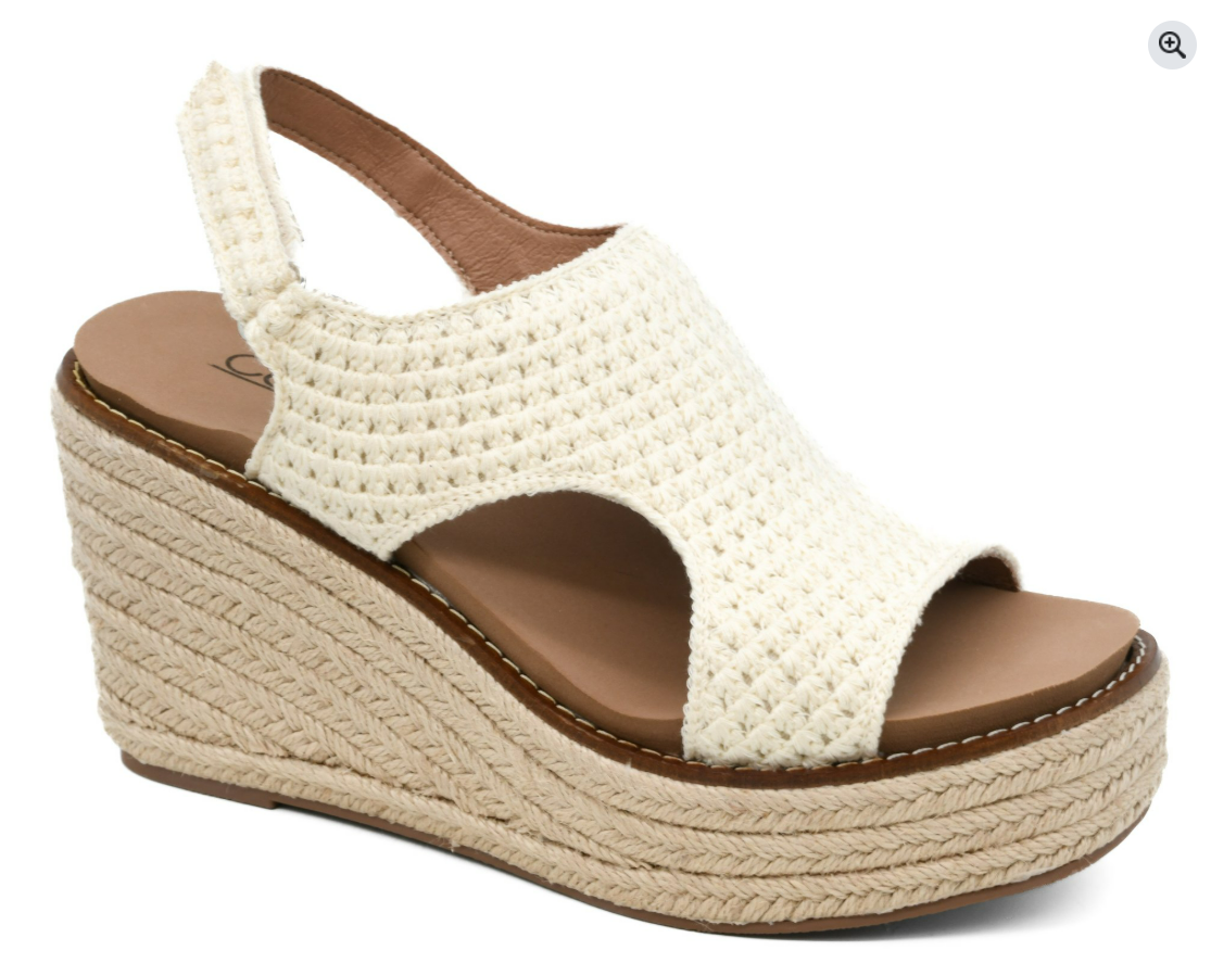 Corkys Freddie Natural Crochet Wedge with Corkys Comfort Insole ...